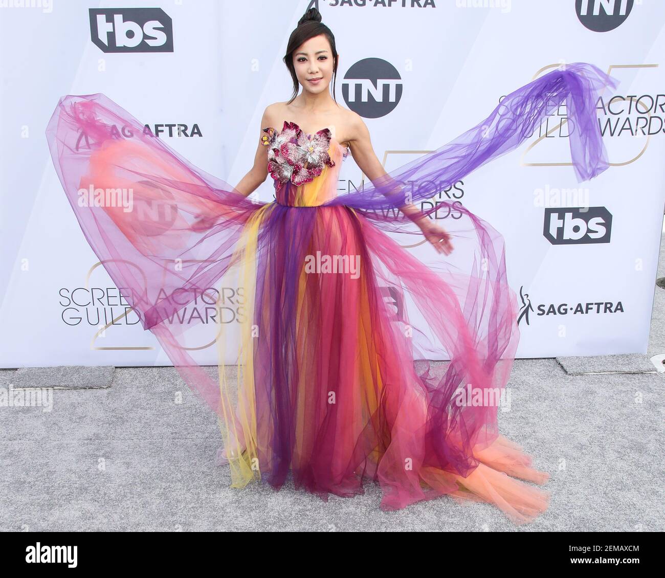LOS ANGELES, CA, USA - JANUARY 27: Actress Fiona Xie wearing ...