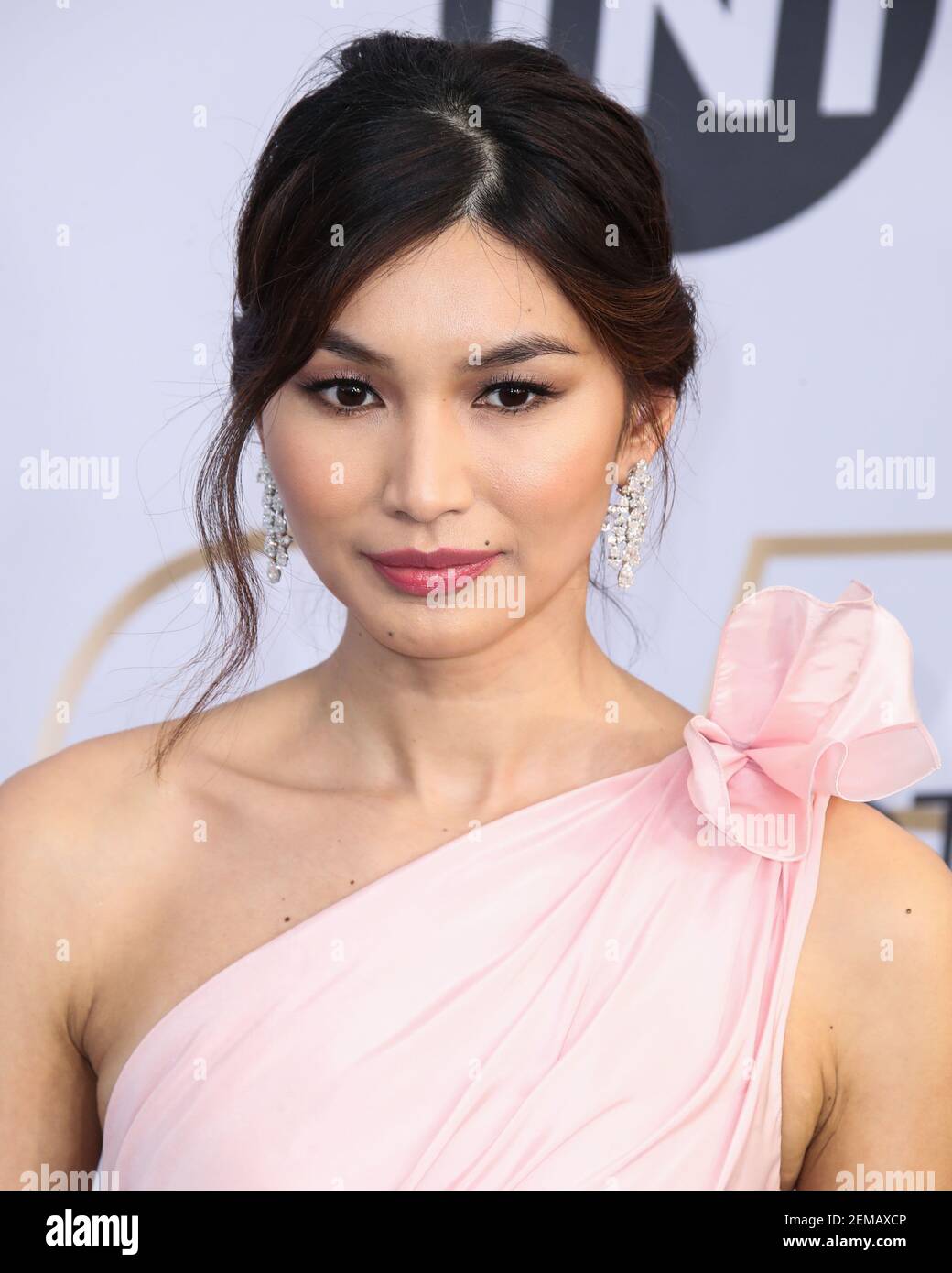 LOS ANGELES, CA, USA - JANUARY 27: Actress Gemma Chan wearing custom ...