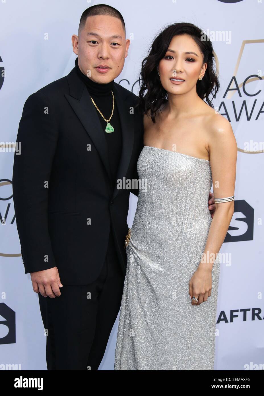 LOS ANGELES, CA, USA - JANUARY 27: Eddie Huang and actress Constance Wu ...