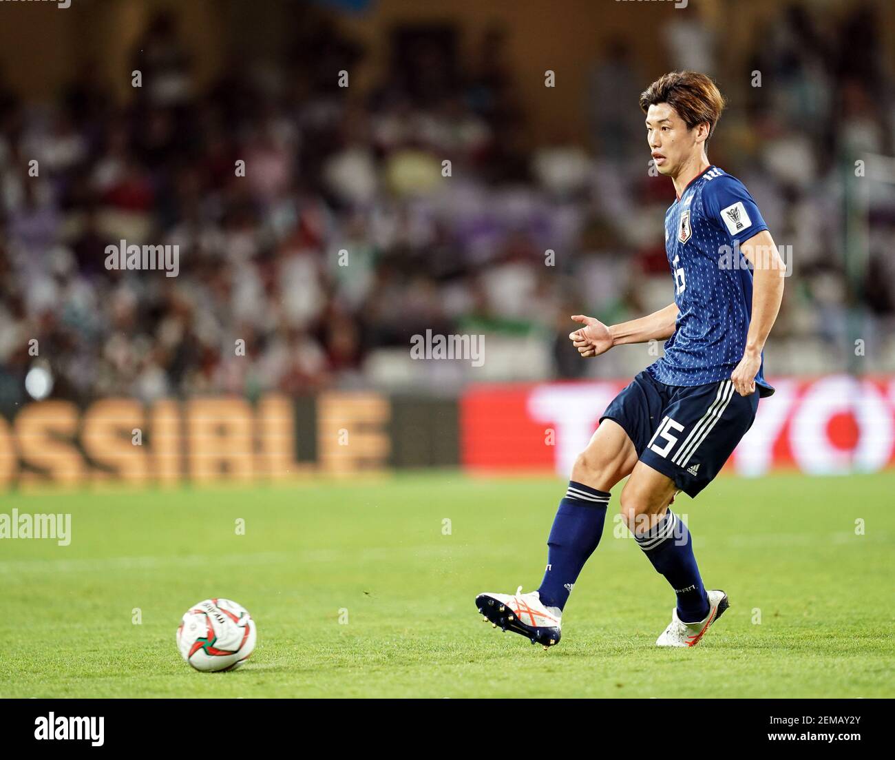 January 28, 2019 : Yuya Osako of Japan during Iran v Japan at the Hazza ...