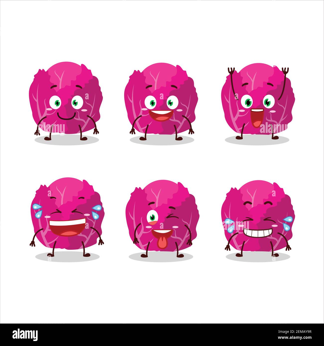 Cartoon character of red cabbage with smile expression. Vector ...