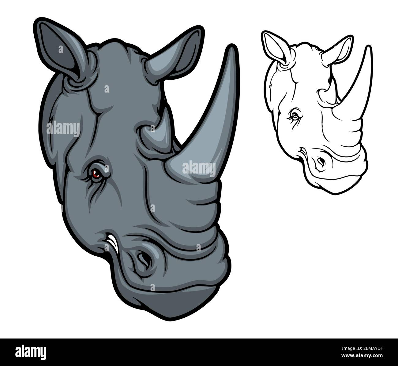 Rhino Face Cartoon