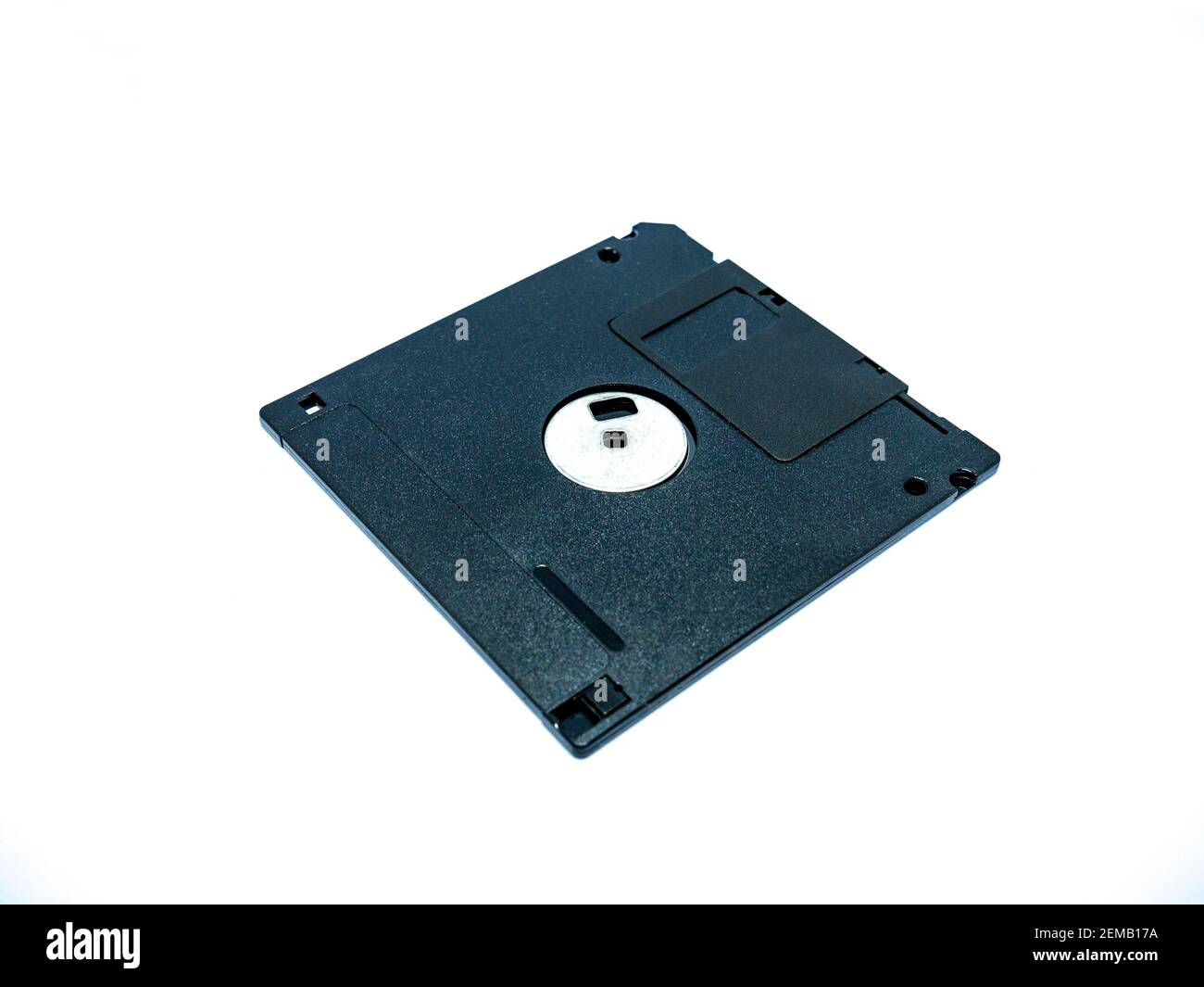 Black floppy disk on a white background Stock Photo - Alamy