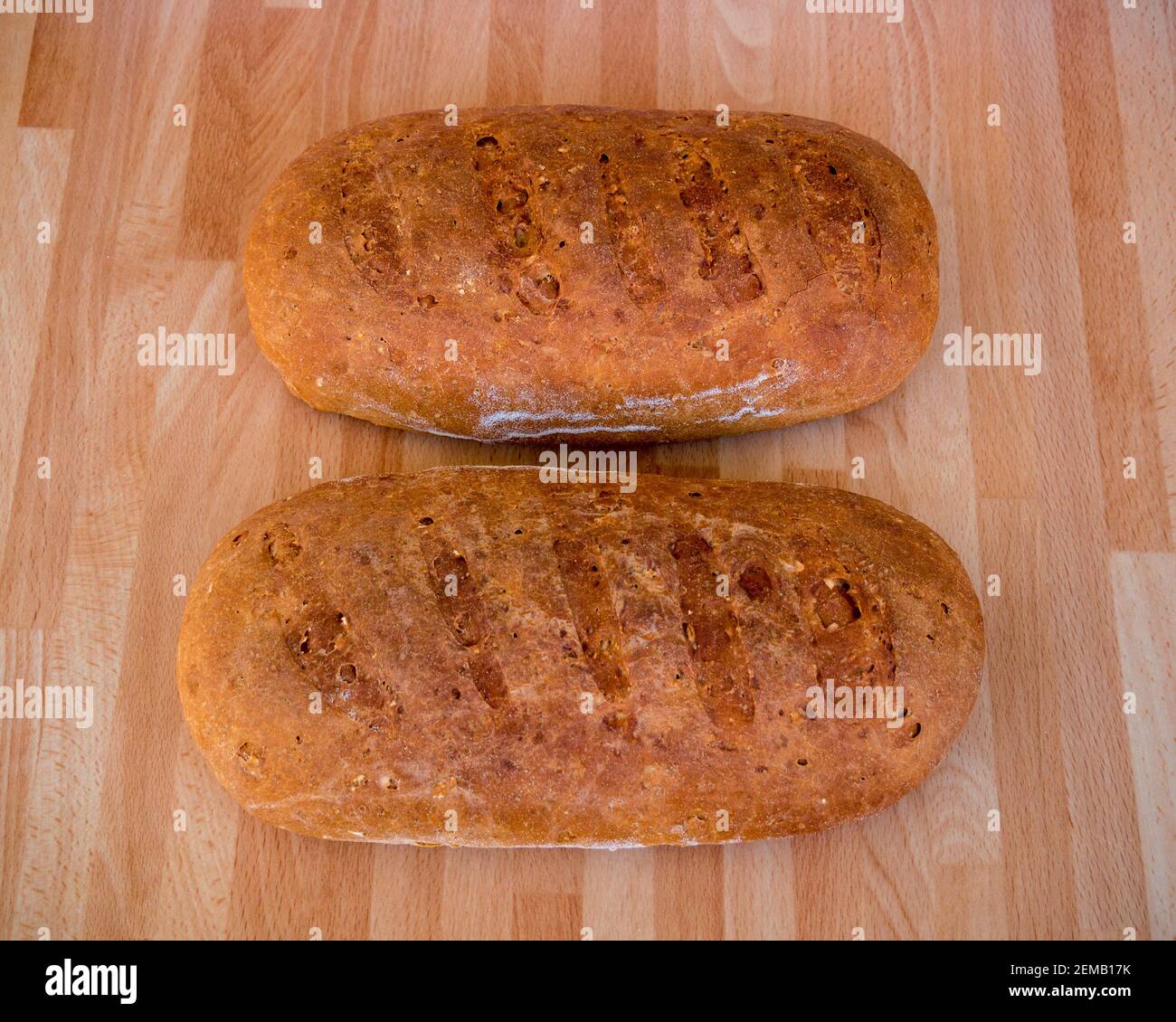 Two loaves of traditional homemade bread Stock Photo - Alamy