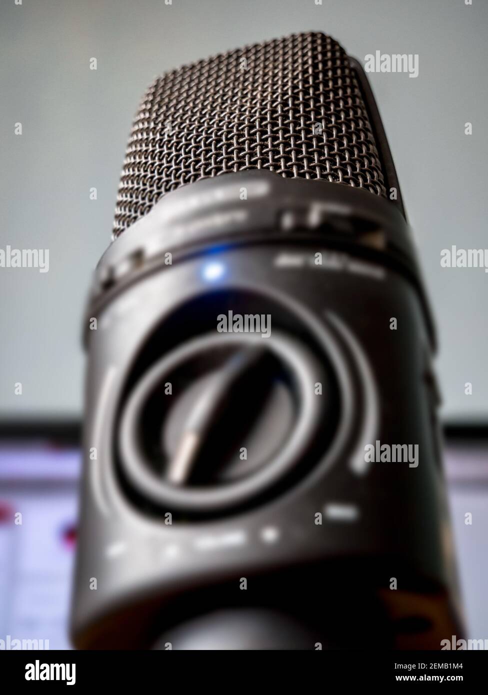 Professional studio microphone - bottom view Stock Photo - Alamy