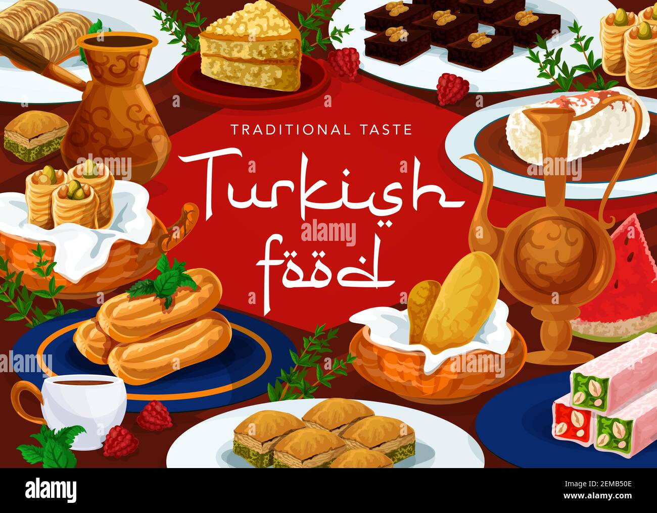 Turkish cuisine desserts food menu, pastry sweets, Turkey traditional ...