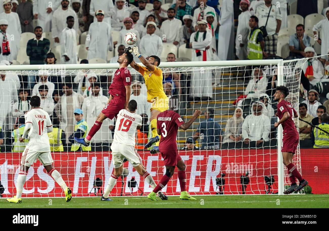 January 29, 2019 : Saad Al Sheeb of Qatar boxing the bal away during ...
