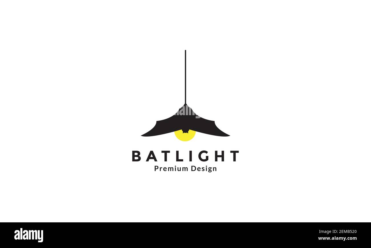 bat light lamp logo design vector symbol icon illustration Stock Vector ...