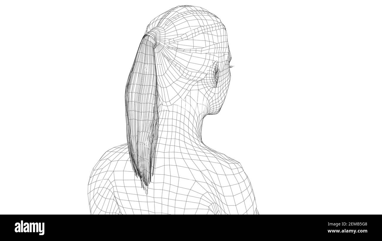 Wireframe portrait of a young beautiful girl Stock Vector Image & Art ...