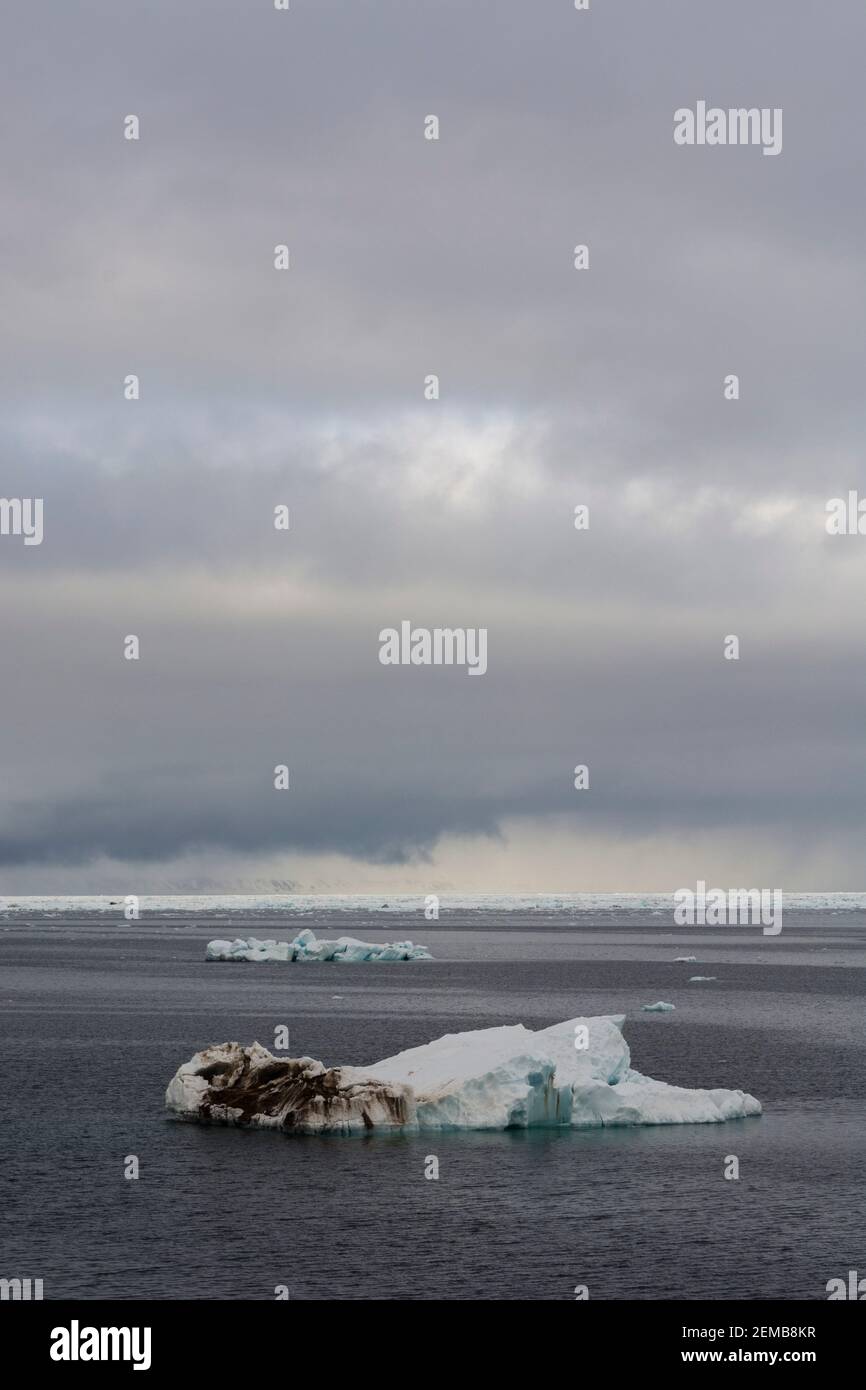 Ice floes in the Erik Eriksenstretet, strait separating Kong Karls Land ...