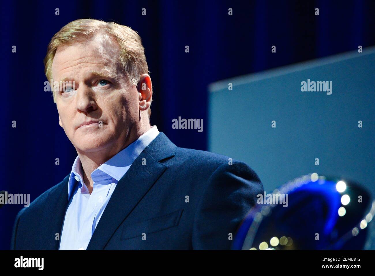 NFL Commissioner Roger Goodell press conference during Super Bowl LIII ...
