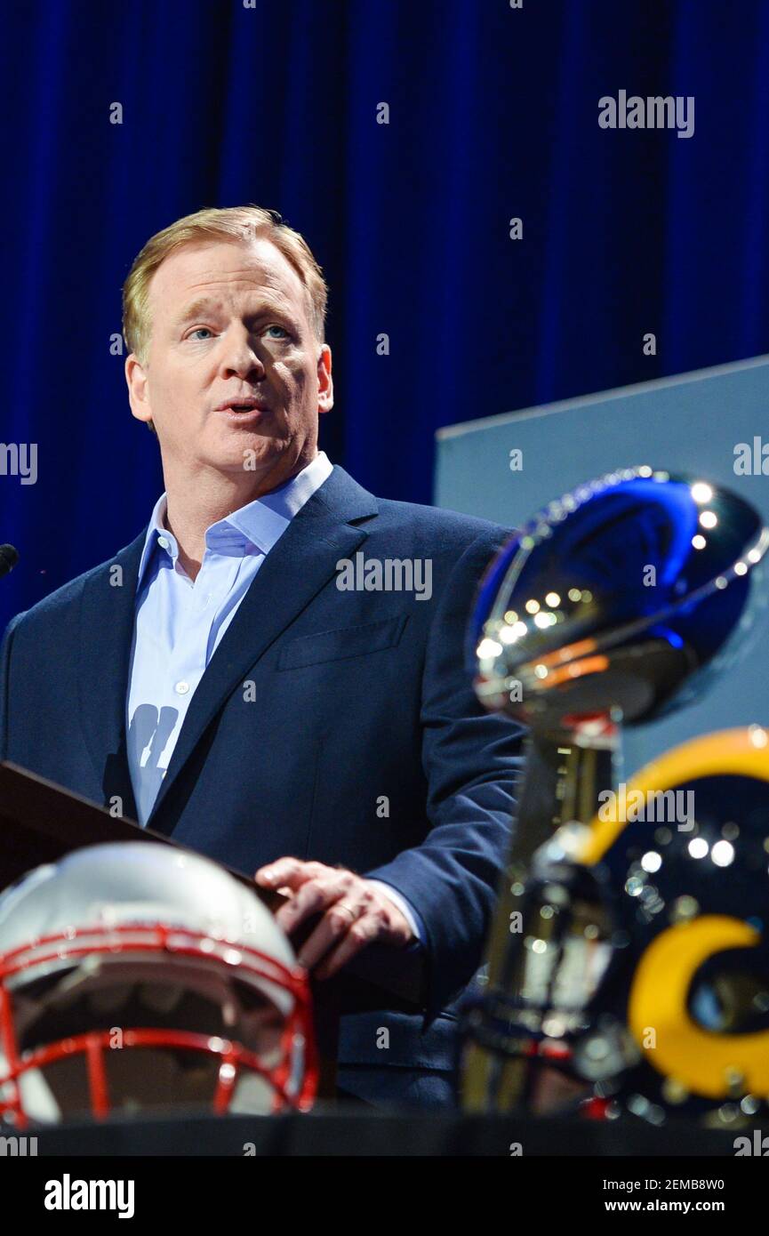 NFL Commissioner Roger Goodell press conference during Super Bowl LIII ...