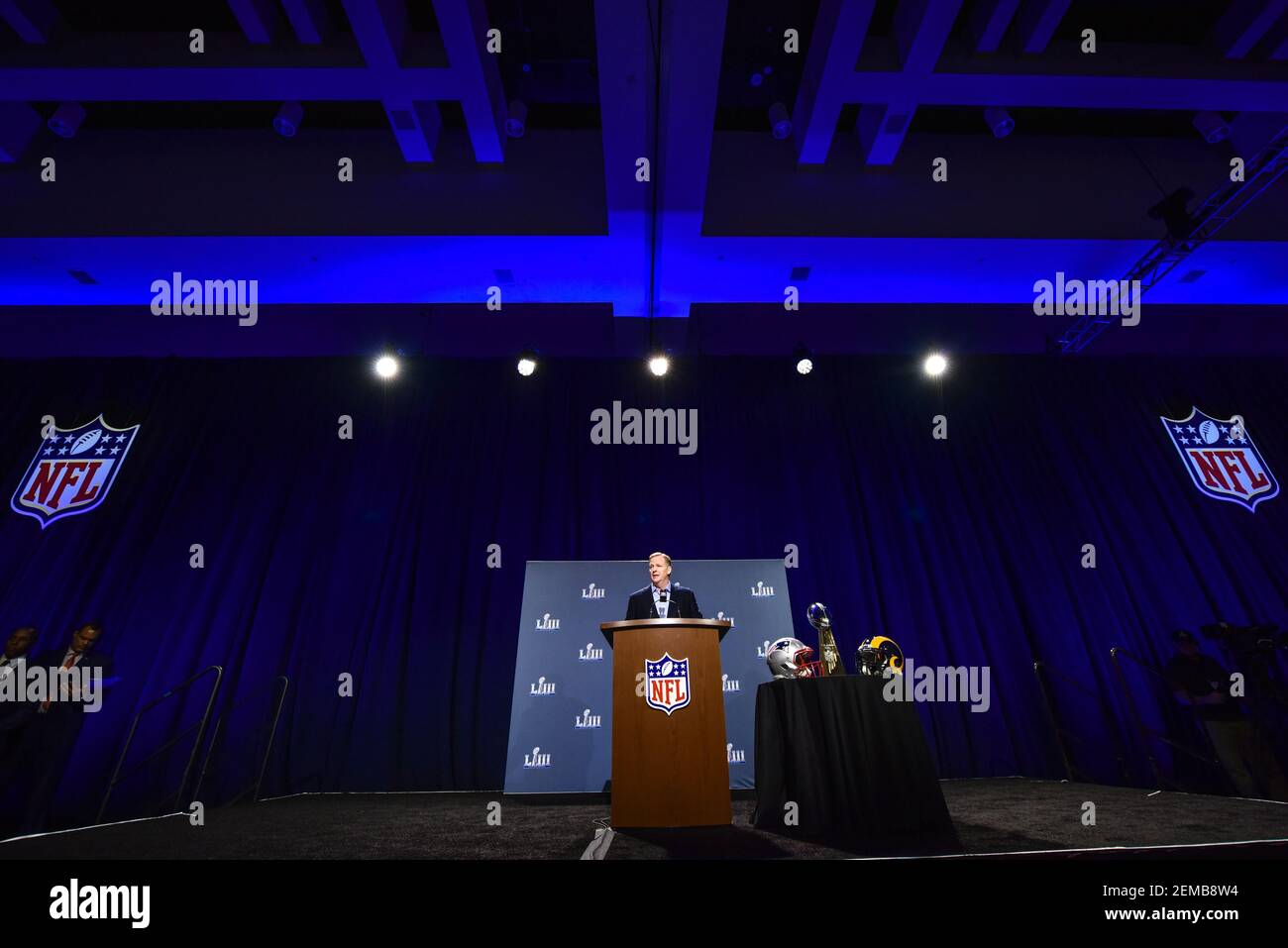 NFL Commissioner Roger Goodell press conference during Super Bowl LIII ...
