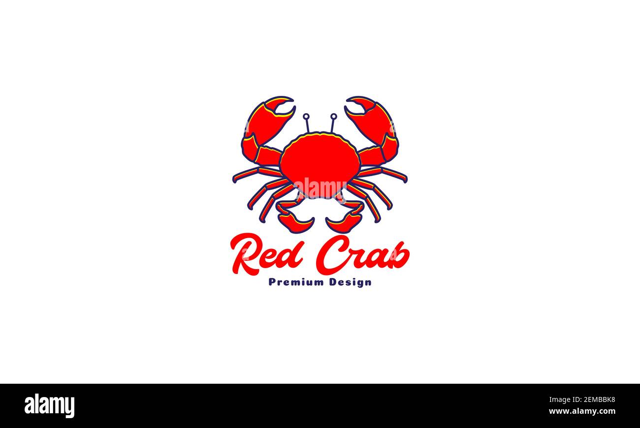 red seafood crab simple logo design vector icon symbol illustration ...