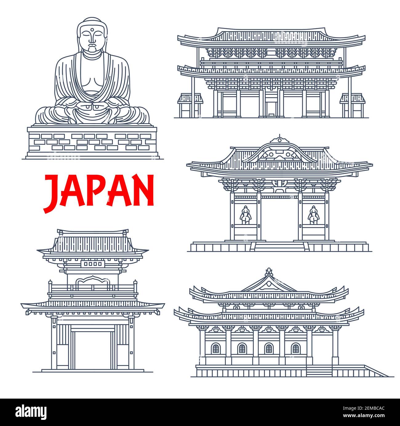 Buddhist Temple Drawing