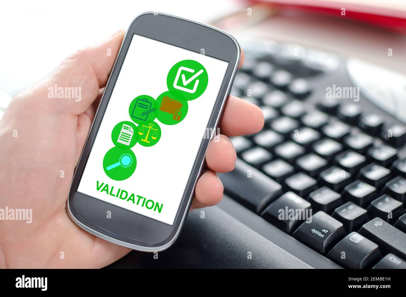Hand showing validation concept hi-res stock photography and images - Alamy