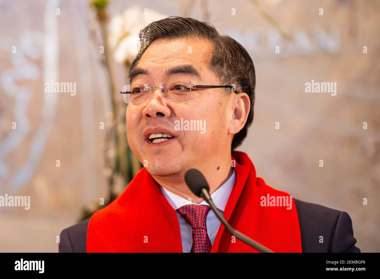 Chinese Consul General to New York City Huang Ping is seen during a ...