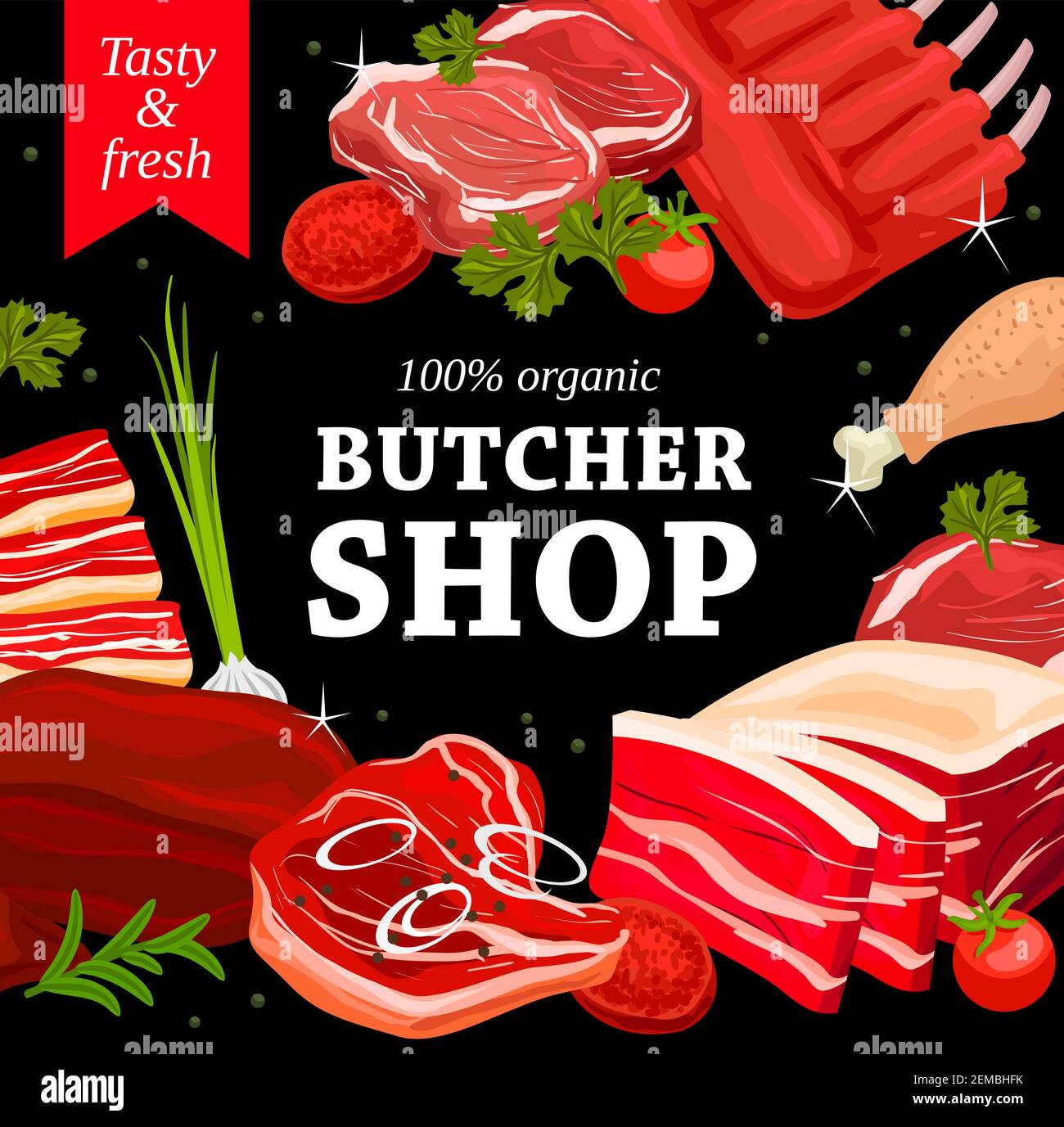 Beef Bacon Vector