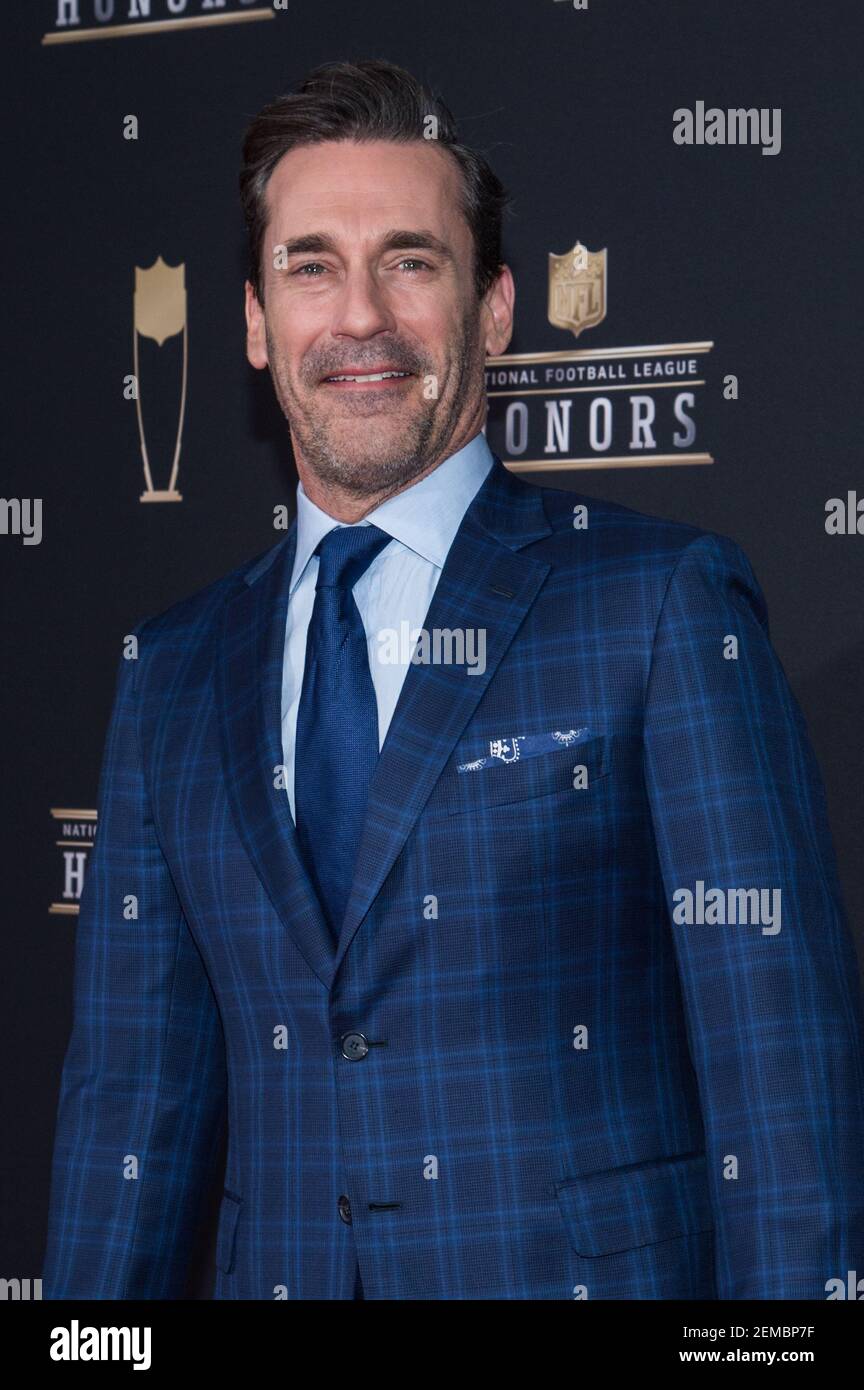 Jon Hamm walking the red carpet at the NFL Honors event held at the Fox ...