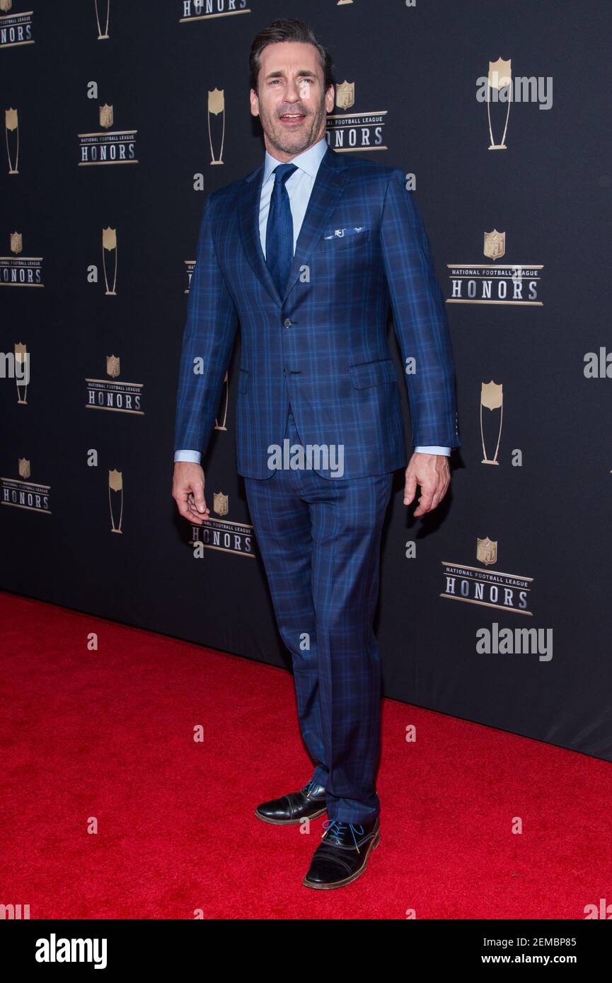 Jon Hamm walking the red carpet at the NFL Honors event held at the Fox ...