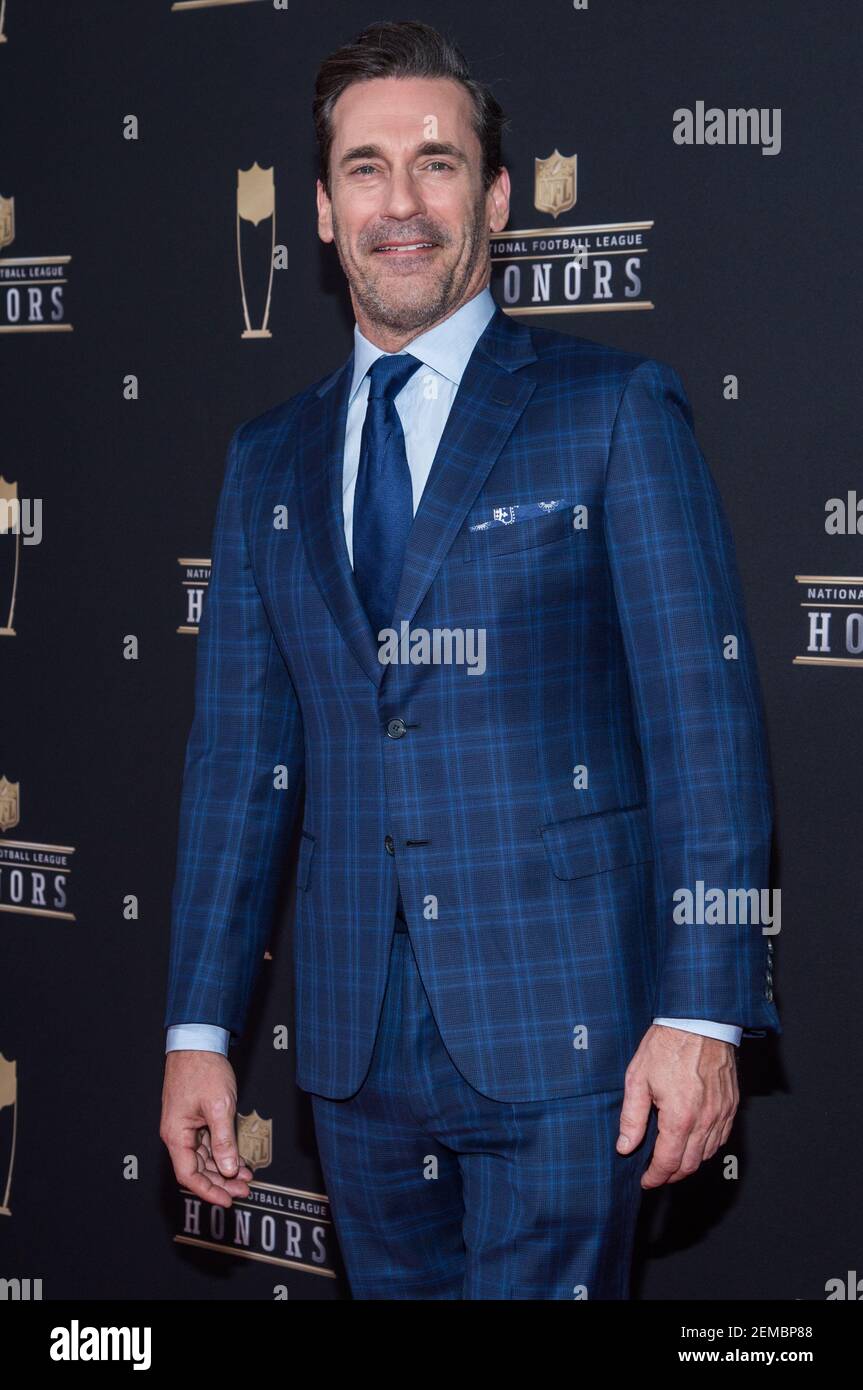 Jon Hamm walking the red carpet at the NFL Honors event held at the Fox ...