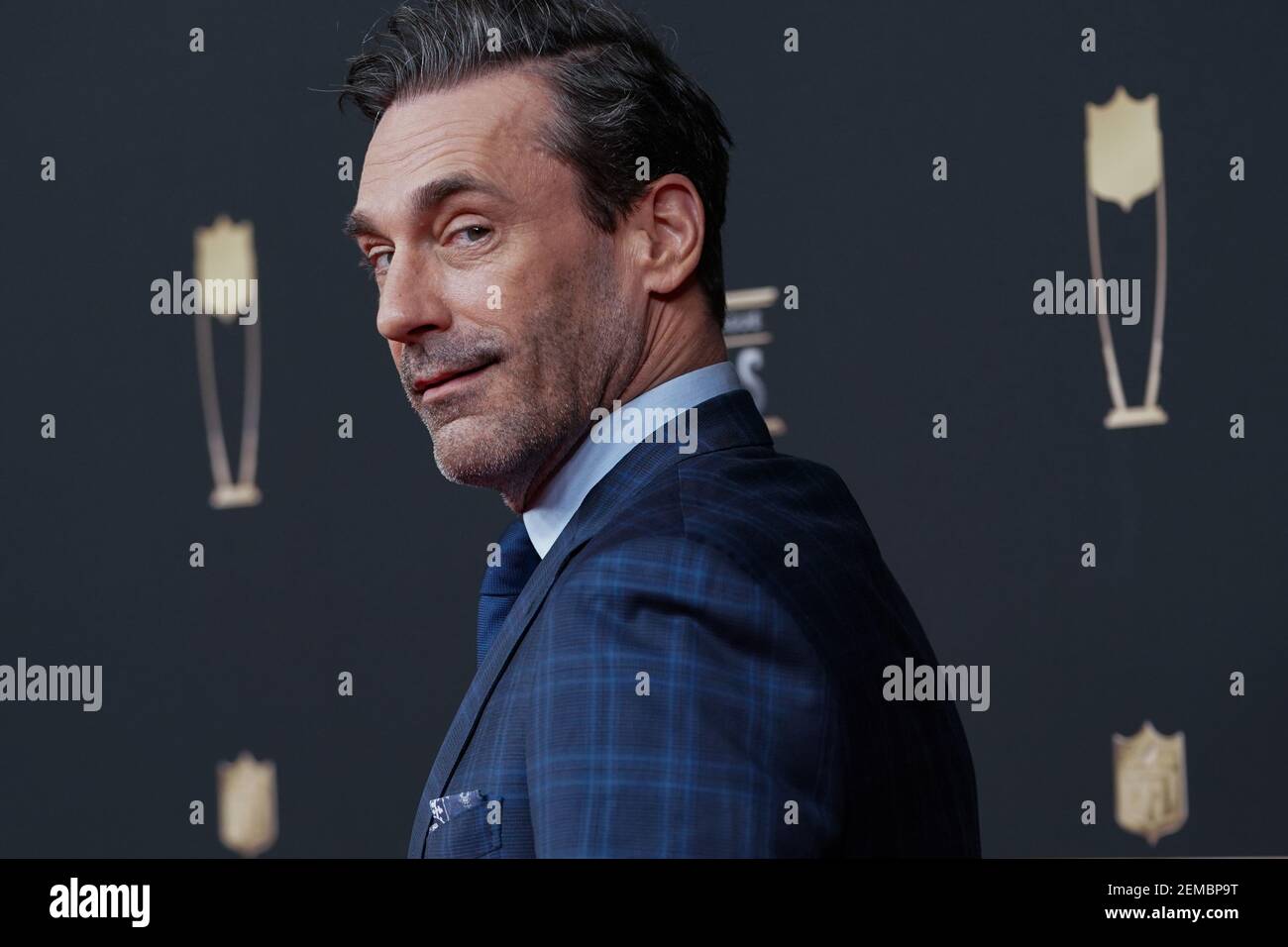 Jon Hamm walking the red carpet at the NFL Honors event held at the Fox ...