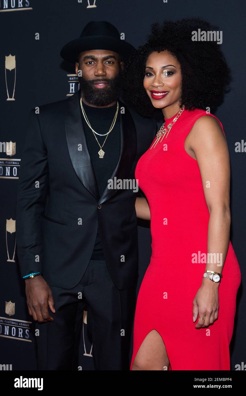 Malcolm Jenkins and Morrisa Jenkins walking the red carpet at the NFL ...