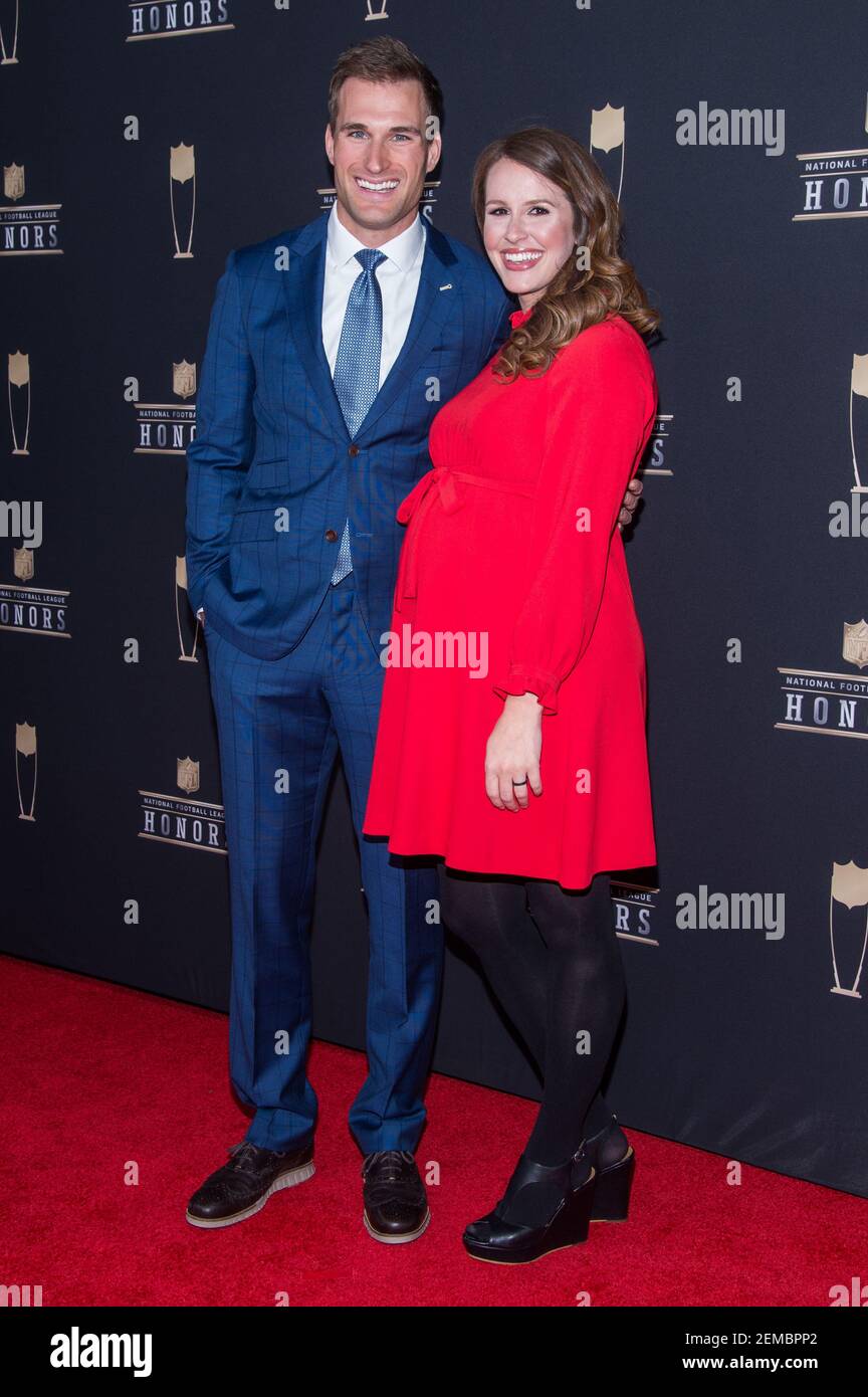 Kirk Cousins and Julie Hampton walking the red carpet at the NFL Honors ...