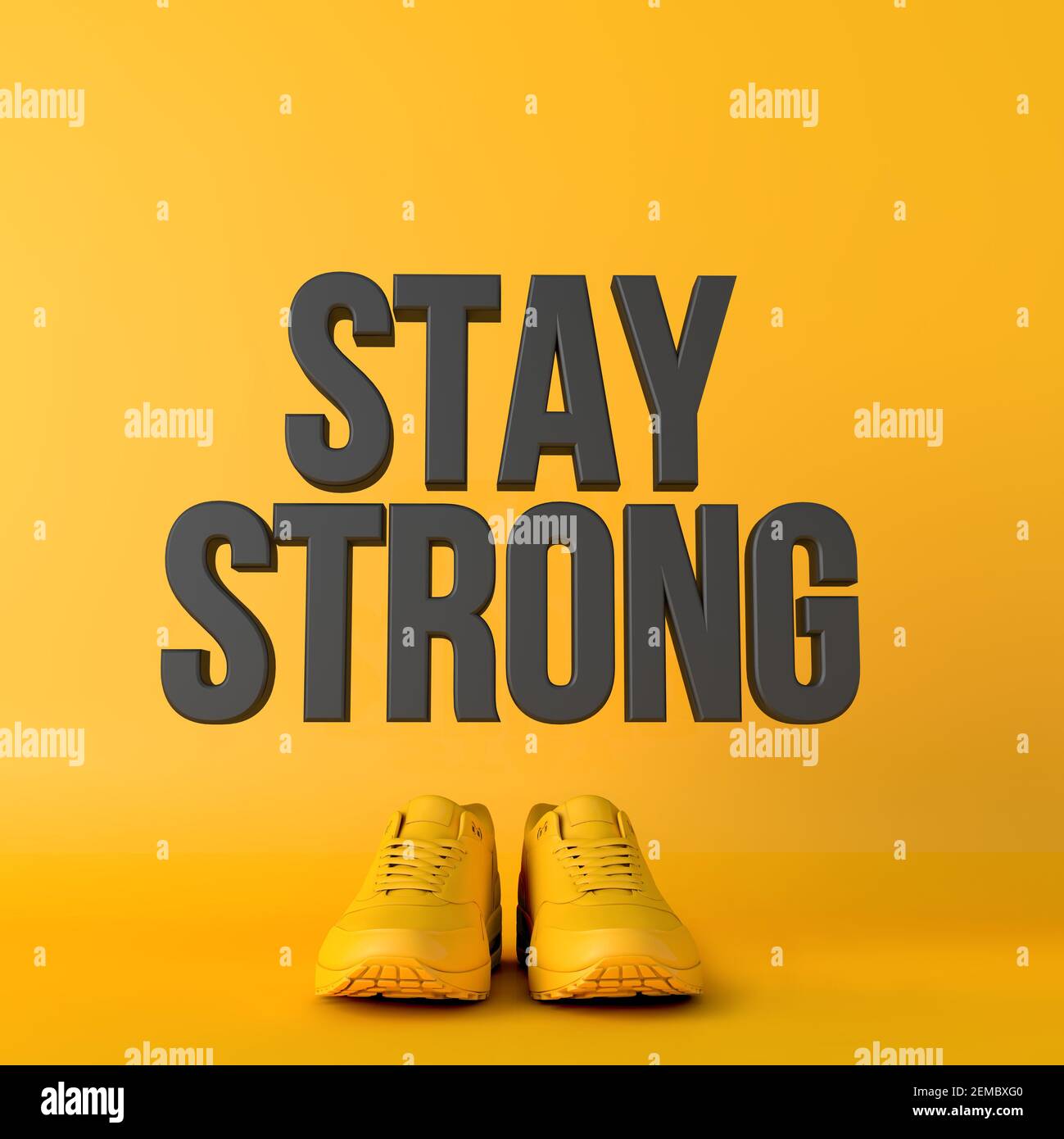 Stay strong motivational workout fitness phrase, 3d Rendering Stock Photo - Alamy