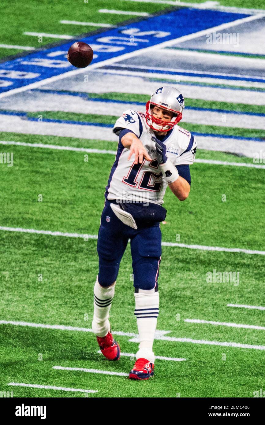 New England Patriots quarterback Tom Brady (12) during Super Bowl LIII ...
