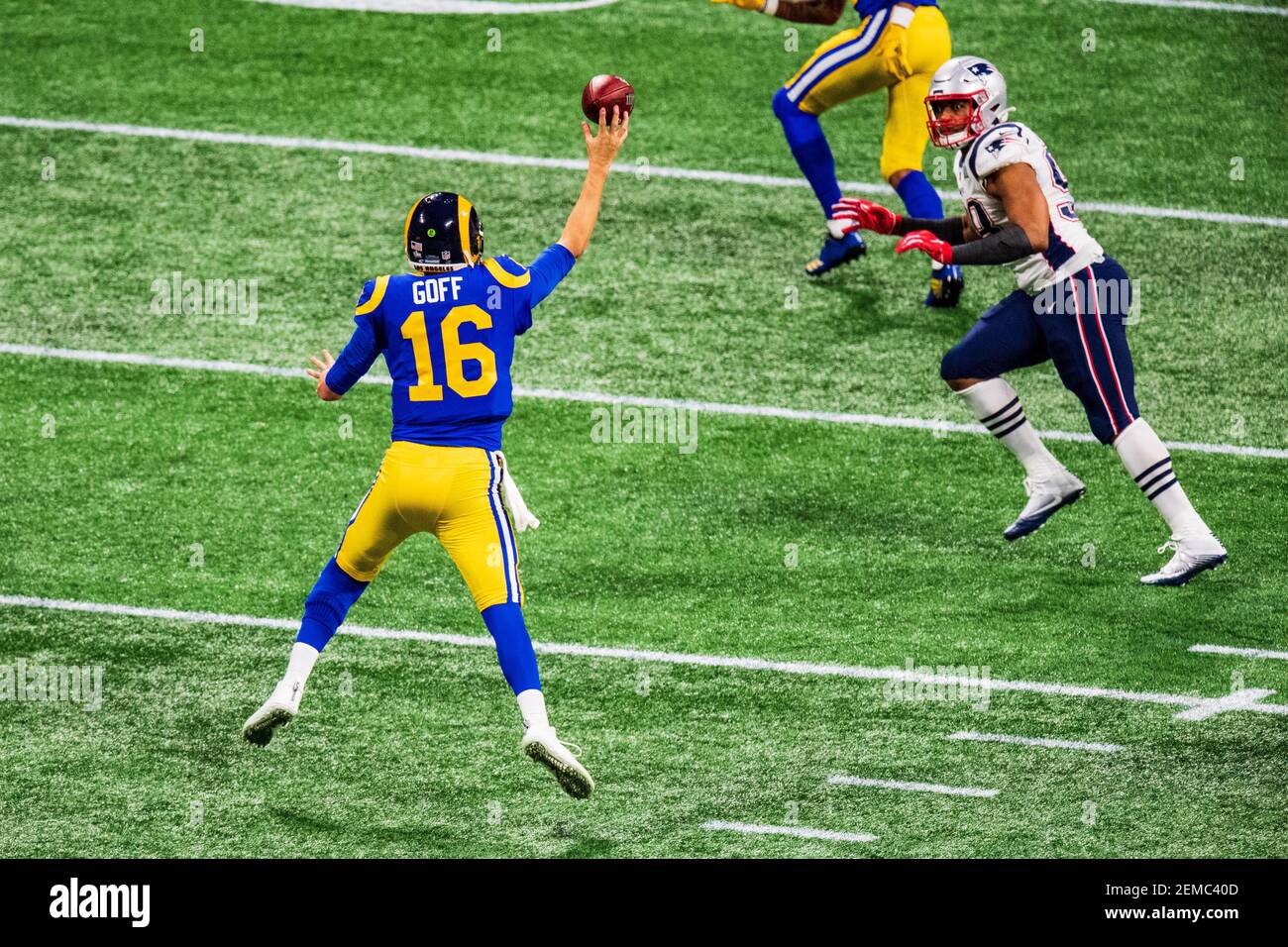 Los Angeles Rams quarterback Jared Goff (16) during Super Bowl LIII ...
