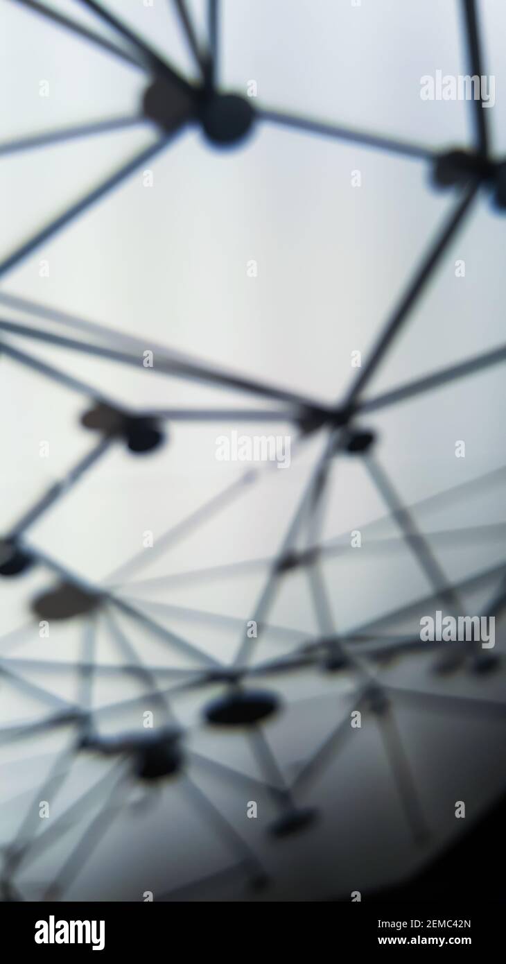 Blur background of sphere network structure. Connection abstract design ...