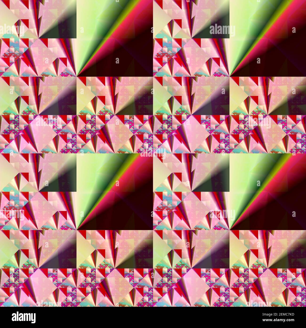 Backlit fractal seamless background tile with unique design of colorful ...