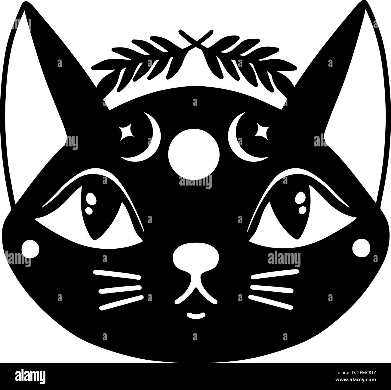 Black Cat Head Vector