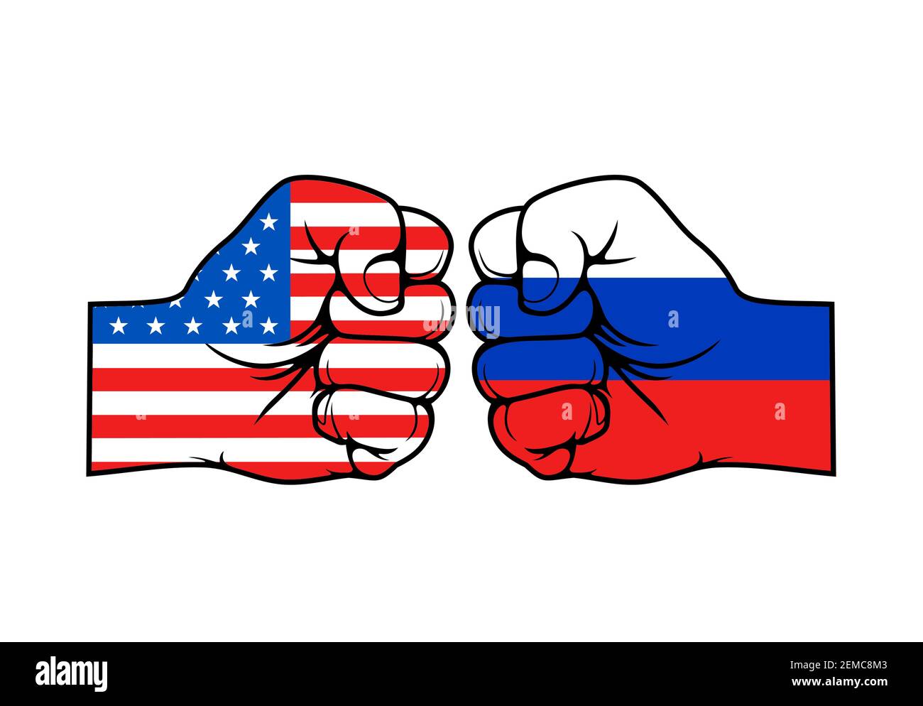 Flag us vs flag russia Stock Vector Images - Alamy