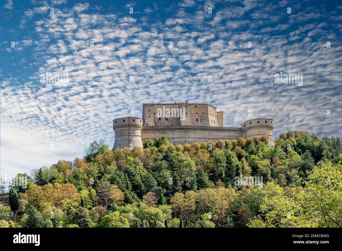 The Fort of San Leo, also known as the Rocca di San Leo, Rimini, Italy ...