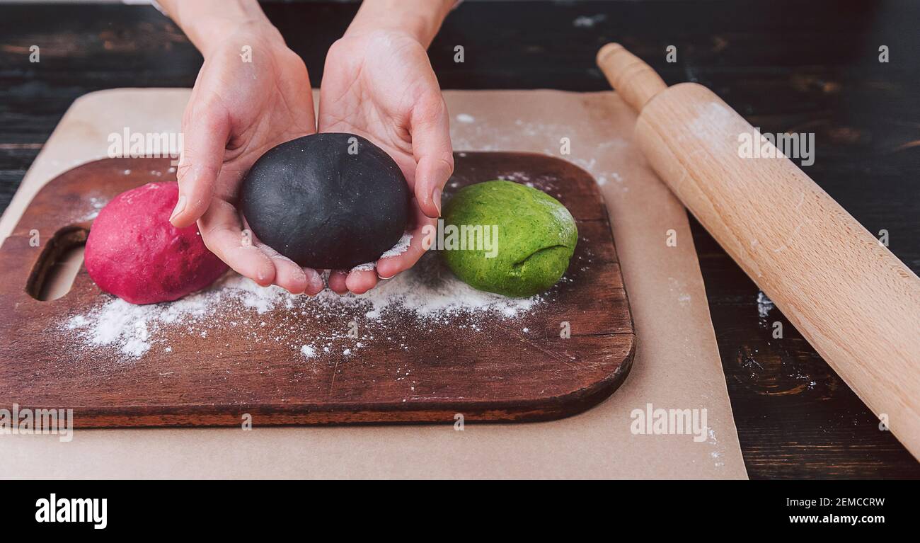 manufacture of three different types of paste. with cuttlefish ink ...