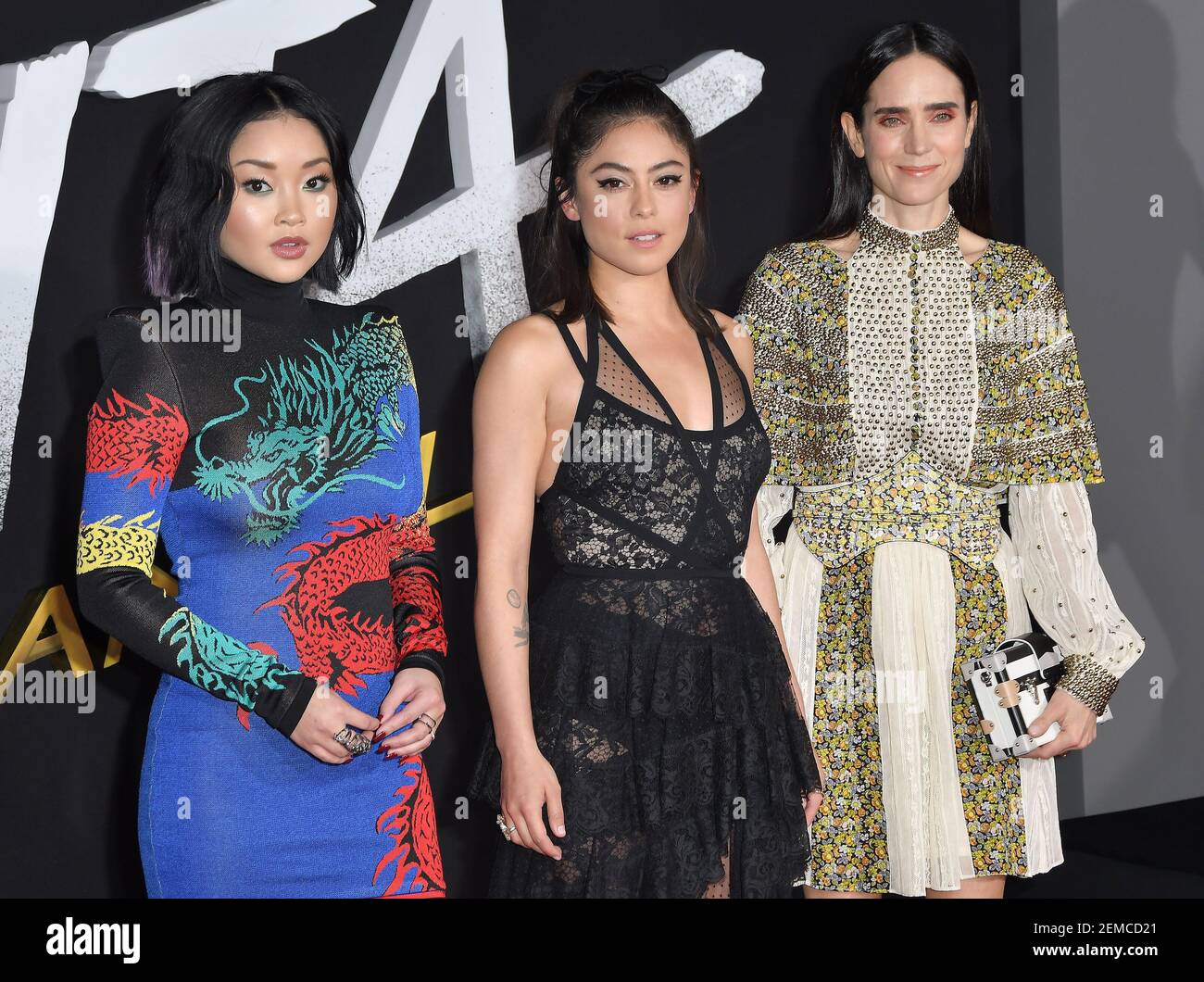 (L-R) Lana Condor, Rosa Salazar and Jennifer Connelly at the "Alita ...