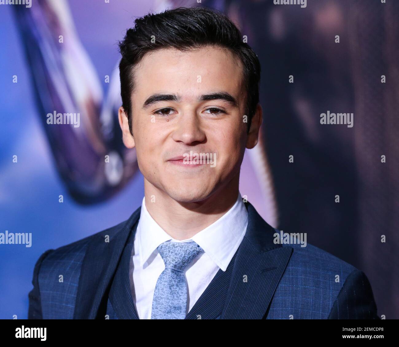 WESTWOOD, LOS ANGELES, CA, USA - FEBRUARY 05: Actor Keean Johnson arrives at the Los Angeles ...