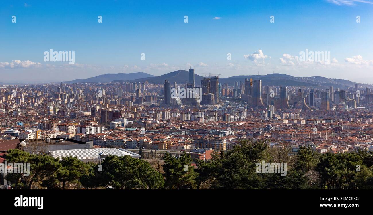 Panorama of asian part of Istanbul. Big city with skyscrapers.Turkey ...