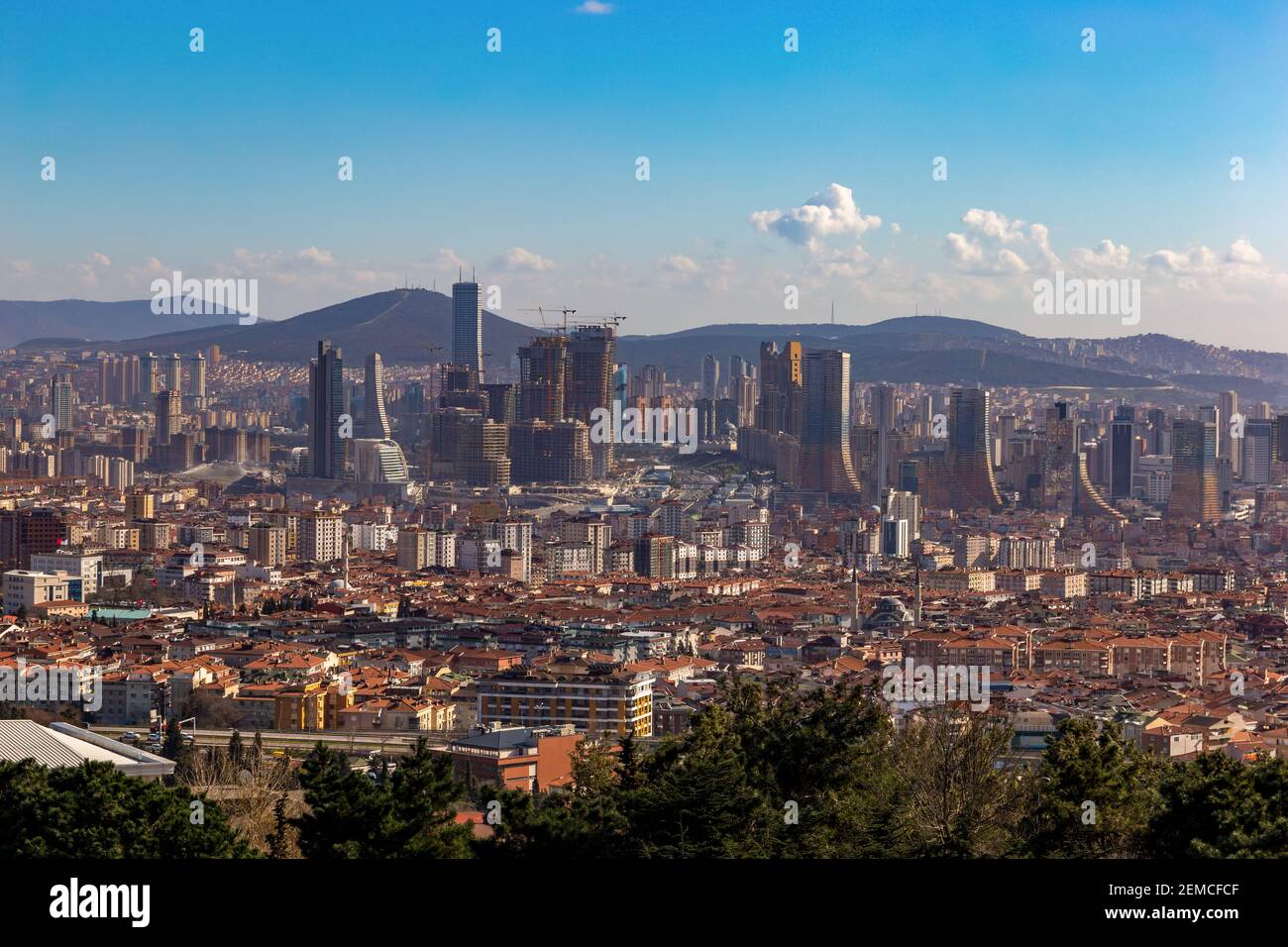 Panorama of asian part of Istanbul. Big city with skyscrapers.Turkey ...
