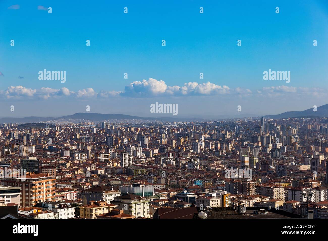 Panorama of asian part of Istanbul. Big city with skyscrapers.Turkey ...