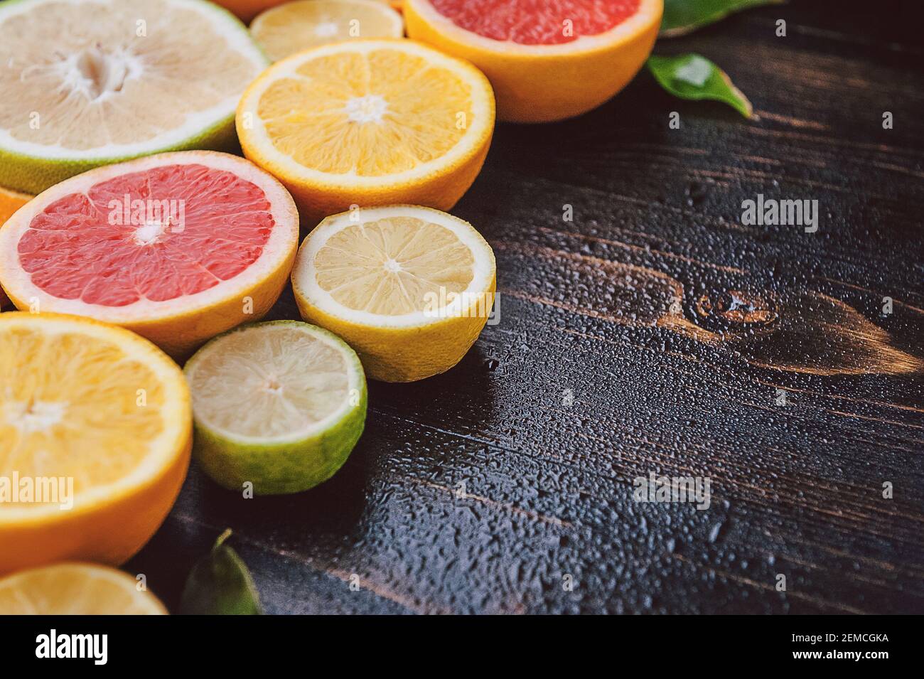 Citrus fruits (orange, lemon, grapefruit, mandarin, lime Stock Photo ...