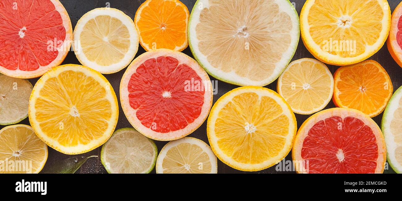 Citrus fruits (orange, lemon, grapefruit, mandarin, lime Stock Photo ...