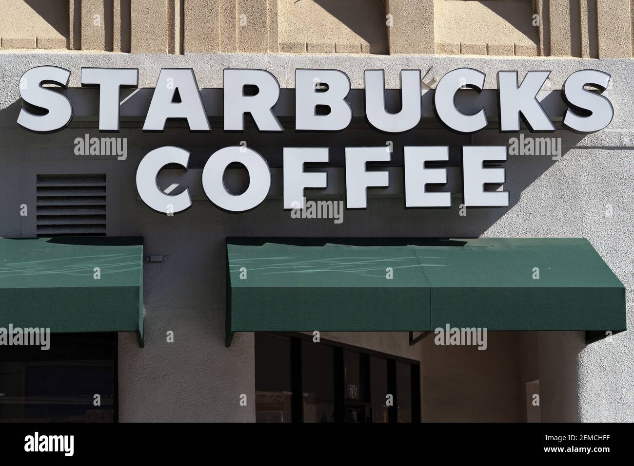 Starbucks Coffee sign in Los Angeles, California on February 6, 2019 ...