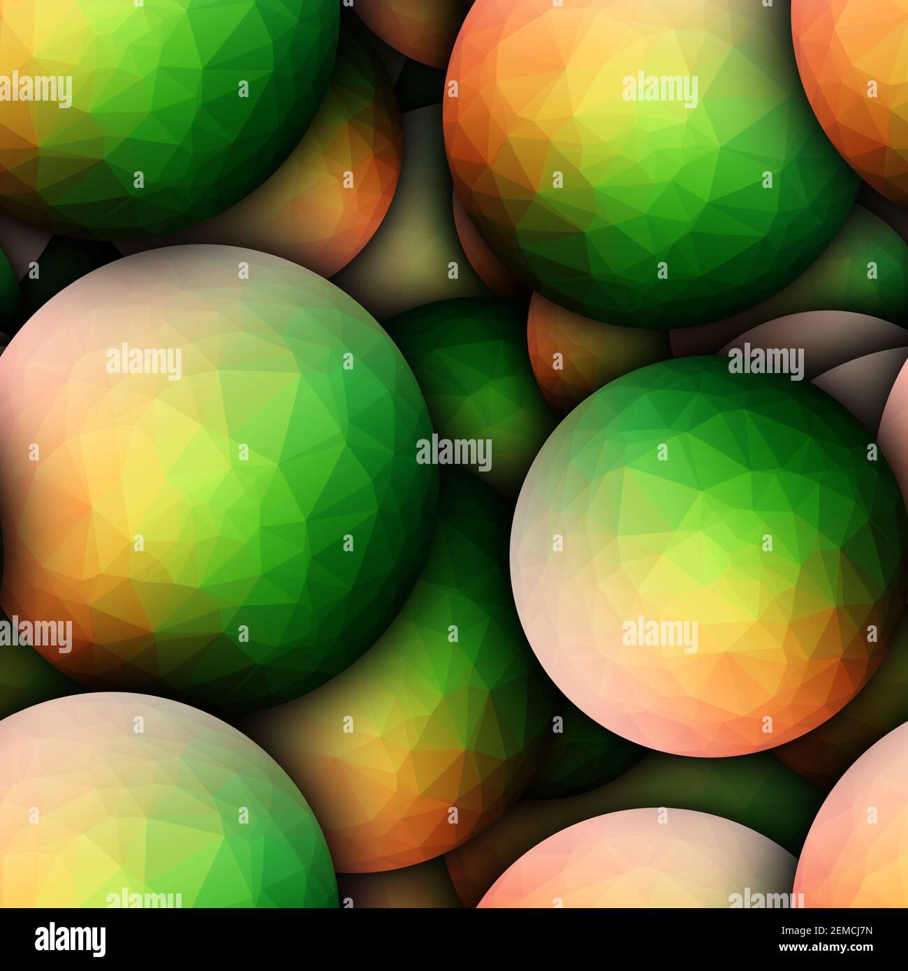 3D render seamless pattern background tile with colorful polygonal ...