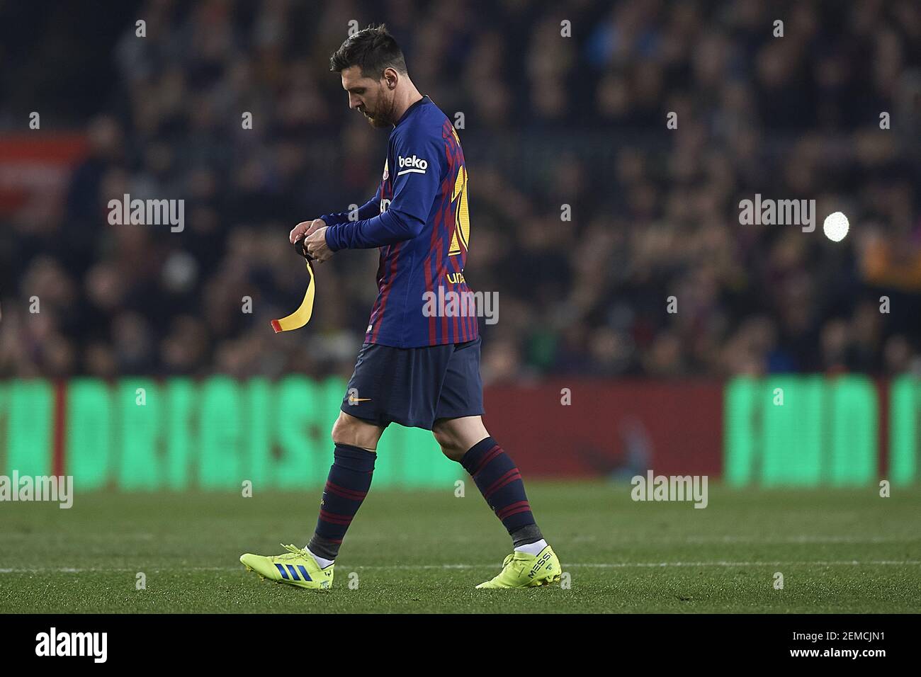 Lionel Messi of FC Barcelona during the match between FC Barcelona v ...