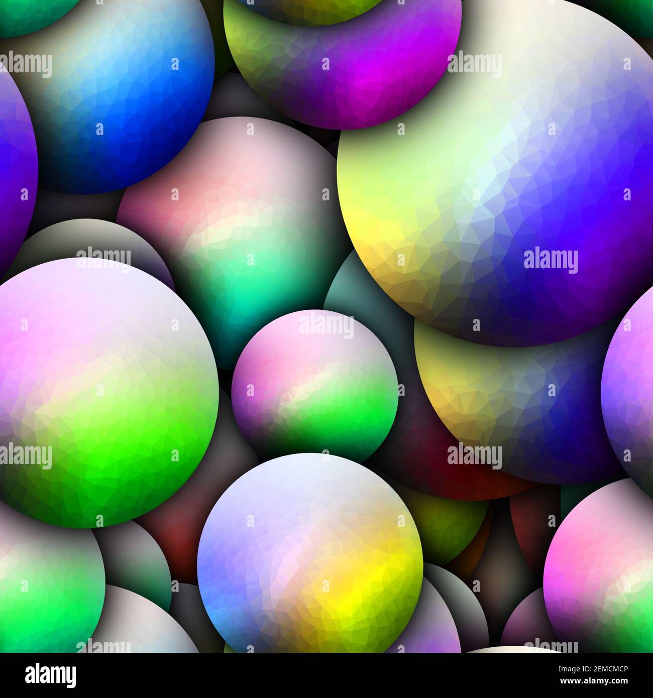 3D render seamless pattern background tile with colorful polygonal ...