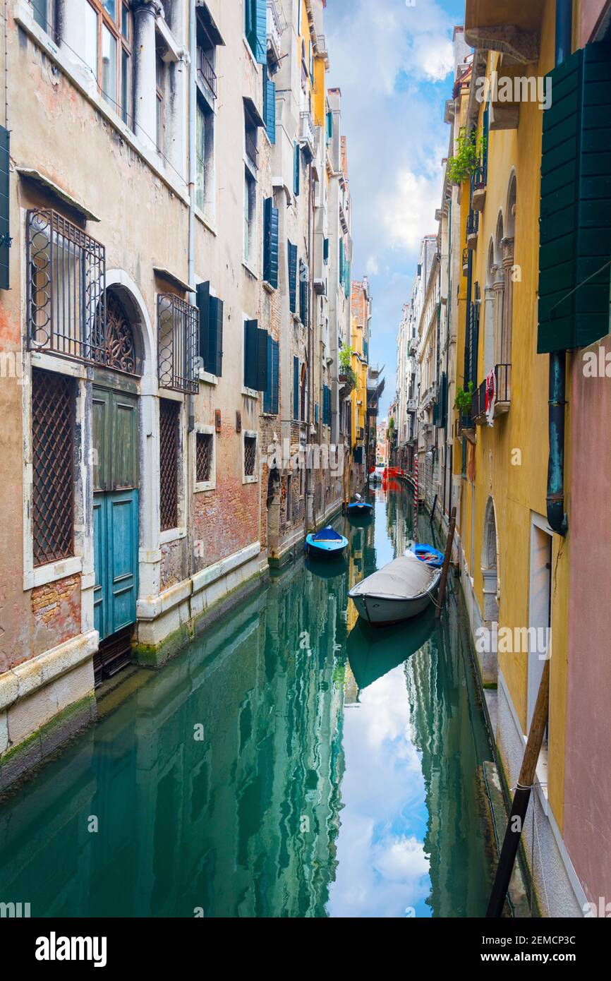 Venice Italy Oct 01 2018 The Picturesque Narrow Canal And The Ancient Architecture Of