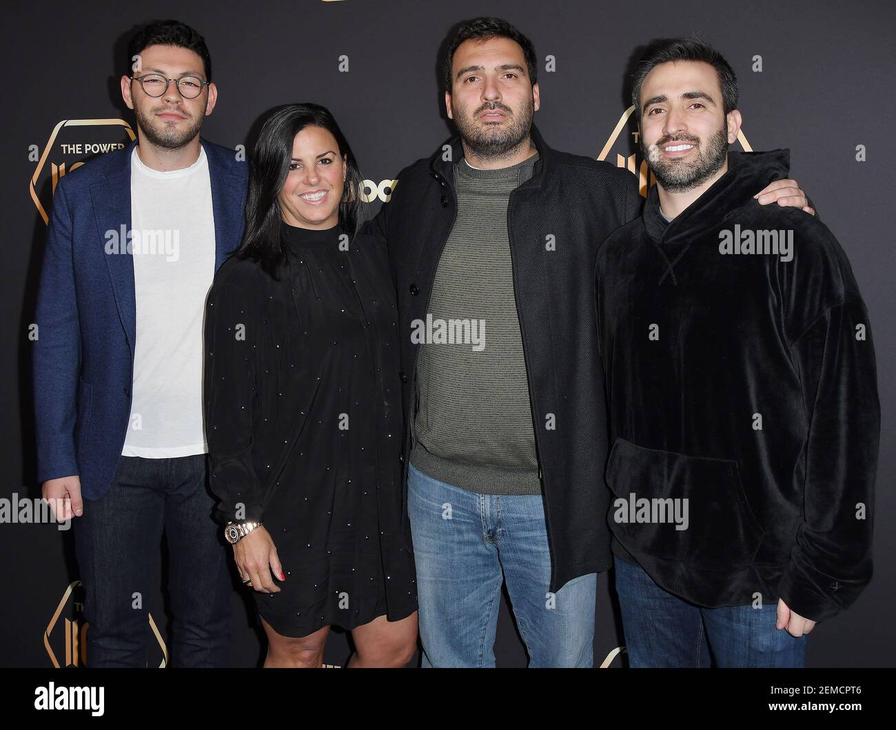 (L-R) Elliot Grainge, Rebecca Leon, John Shahidi and Sam Shahidi at the ...